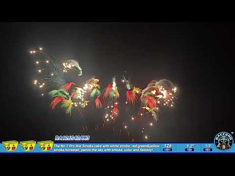 RA126S42AX3 Raccoon Fireworks 1.4G Pro 126'S Sky Painting Smoke Compound Cake