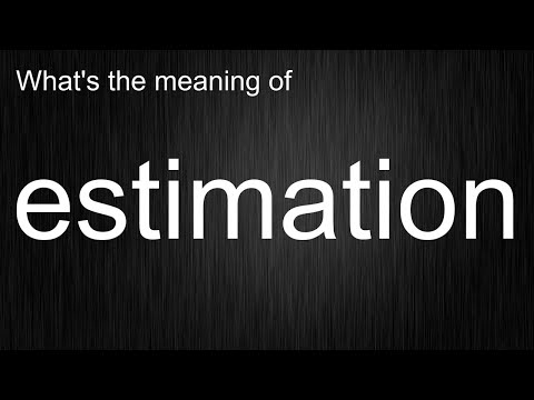 What's the meaning of "estimation", How to pronounce estimation?