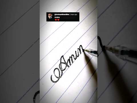 Amina- Writing beautiful name in cursive ✨❤️#cursive #handwriting #shorts