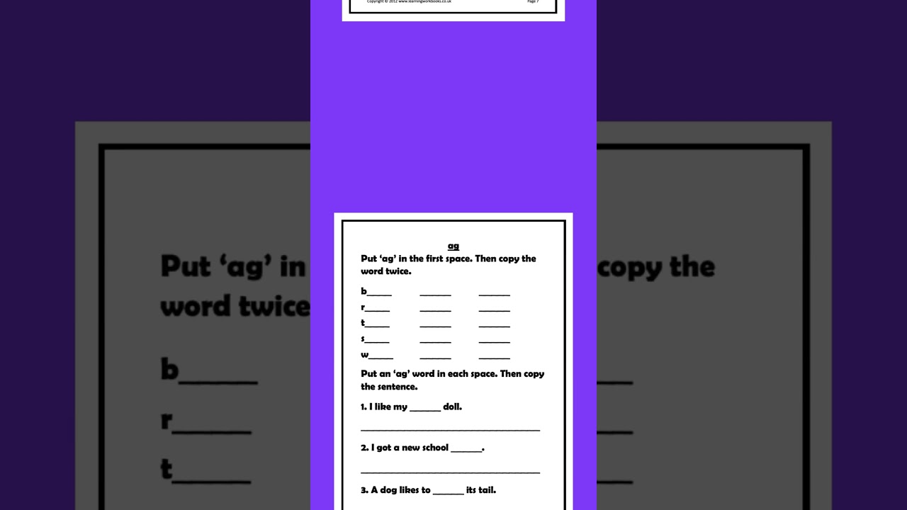 Phonics Workbook 1 - Short Vowel a