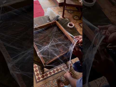 This is how filmmakers create spider webs😱 #behindthescene #spiderweb #diy #horror #filmmaker