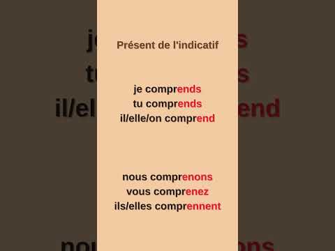 # Short ''Présent de l'indicatif du verbe comprendre''