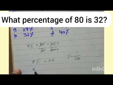 What percentage of 80 is 32?(@ghmaths )#percentage #math #test