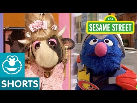 Sesame Street: Super Grover Helps a Cow Down the Stairs | Safe Videos ...