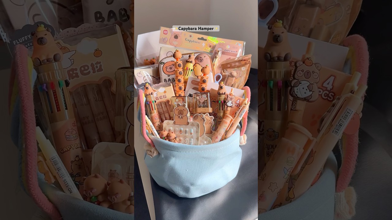 Quirky Capybara Hamper 🌷✨🎀#capybara #stationery #stationary #kawaii #cute #hampers