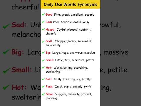 Daily Use Words With Synonyms #learnenglish #english #ielts #ieltsspeaking #learning