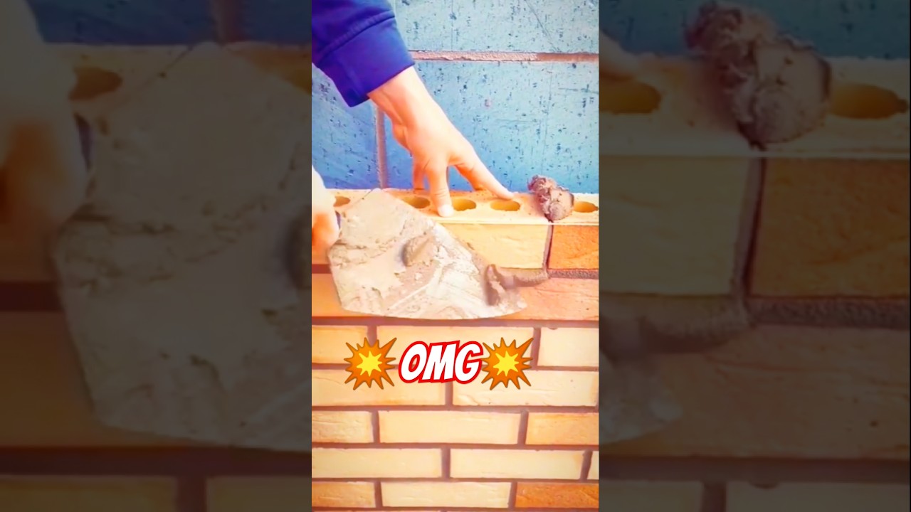 💥Fatima construction Learn how to lay bricks💥 #construction #satisfying #feed #building #brick