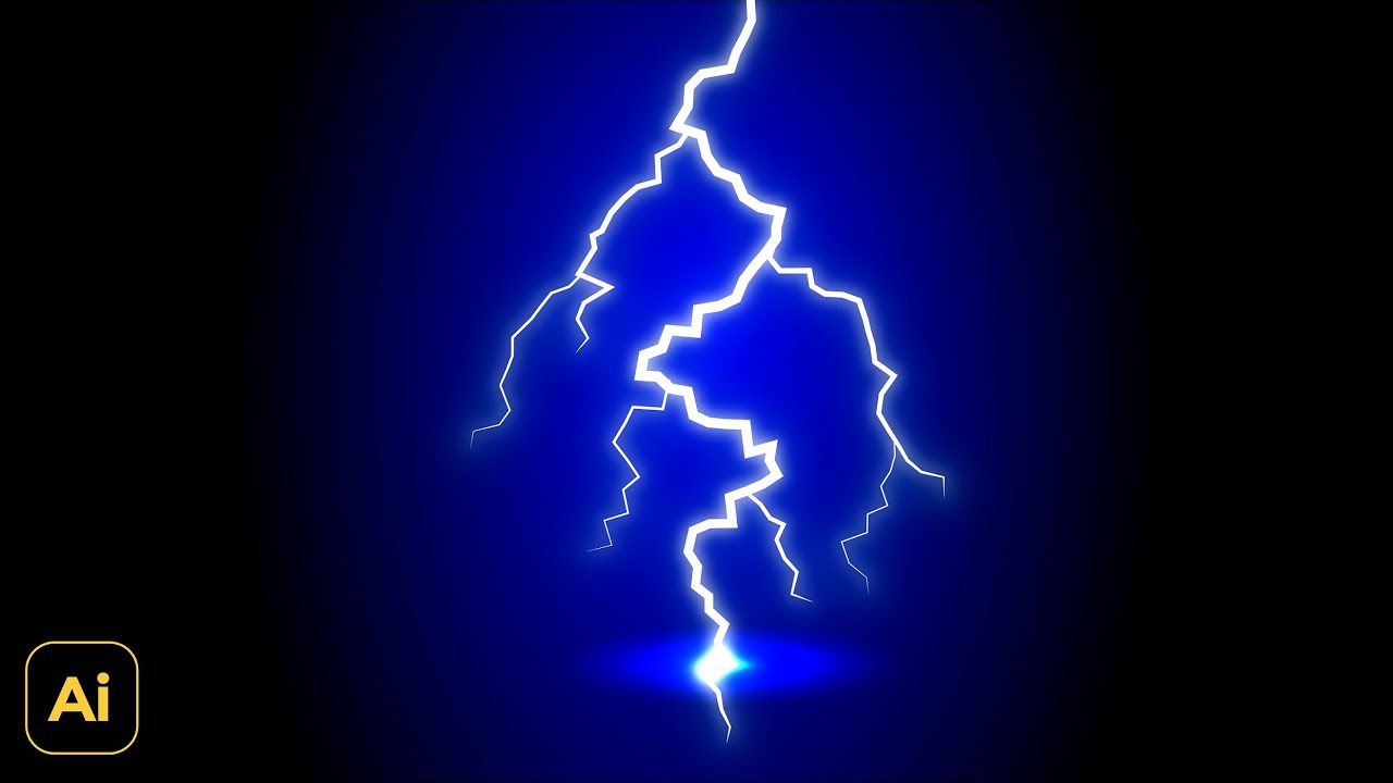 Easy How to make Thunder illustration | Adobe Illustrator Tutorials