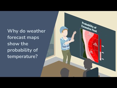 Why do weather forecast maps show the probability of temperature?