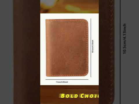 Personalized Minimalist Leather Slim Wallet Fathers Day Card holder Husband Gift Purse Money hold...