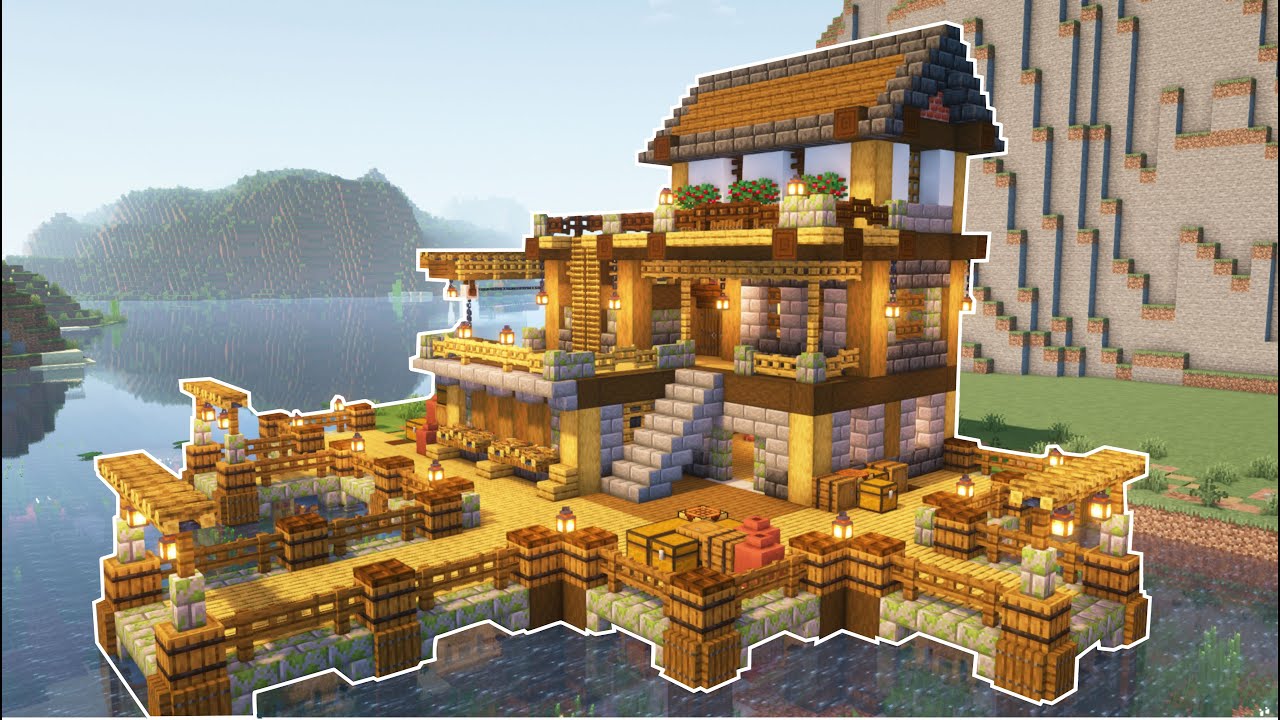 How to build Medieval Village 17/20 : Fishing Dock - Minecraft Tutorial