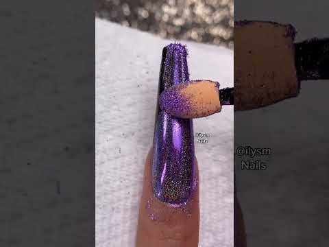 Trying Purple Chrome 😍💜 #nails #nailtutorial #acrylicnails #beautyhacks #nailart