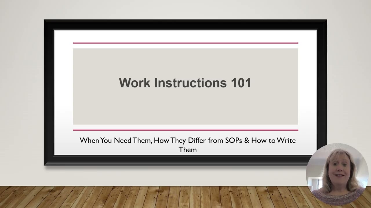 Work Instructions 101