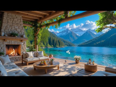 Relaxing Piano Music for Stress Relief ☕ Lakeside Ambience for a Perfect Start