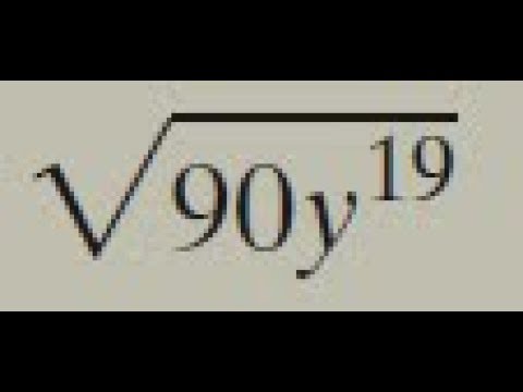 sqrt(90y^19), square root of 90y^19, simplify