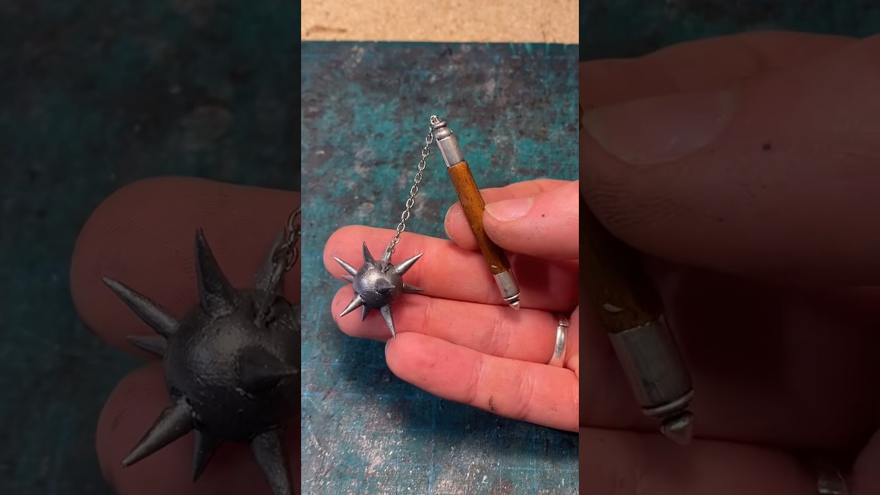 How to make a miniature medieval flail! #miniature #shortsart #medieval #howto #handmade #realistic