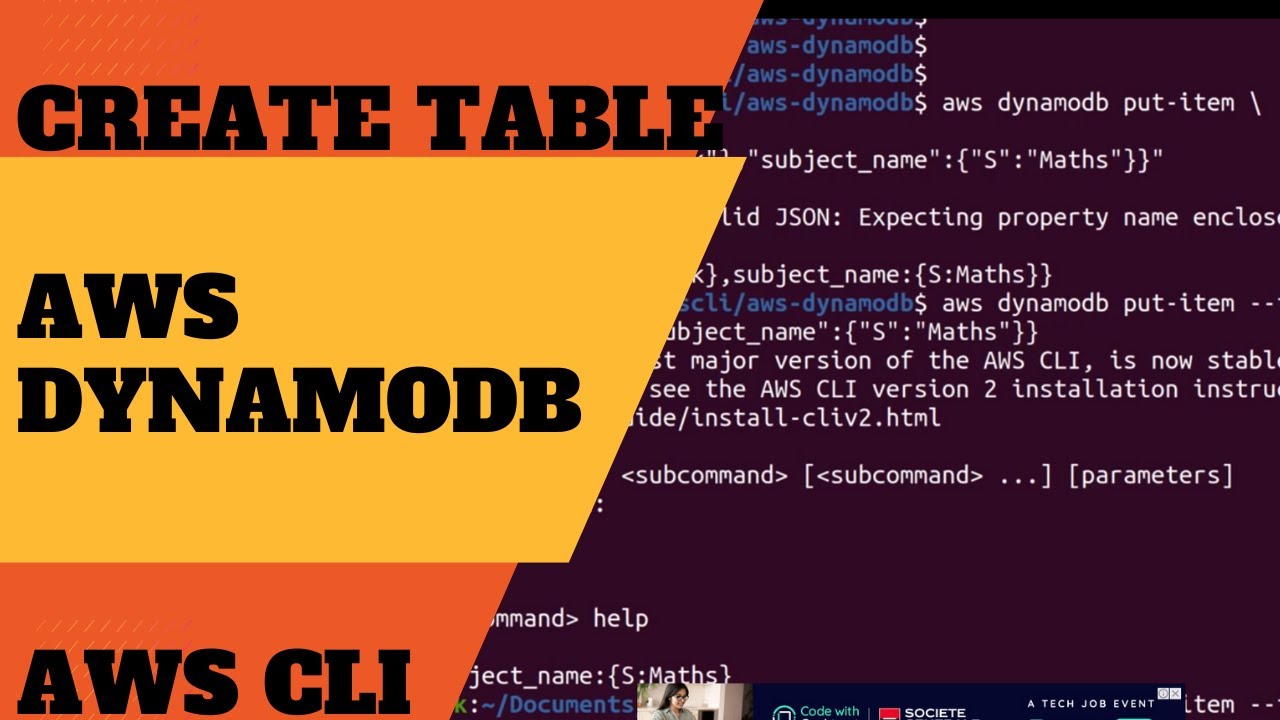 Create DynamoDB Table using AWS Command line Interface (aws dynamodb)