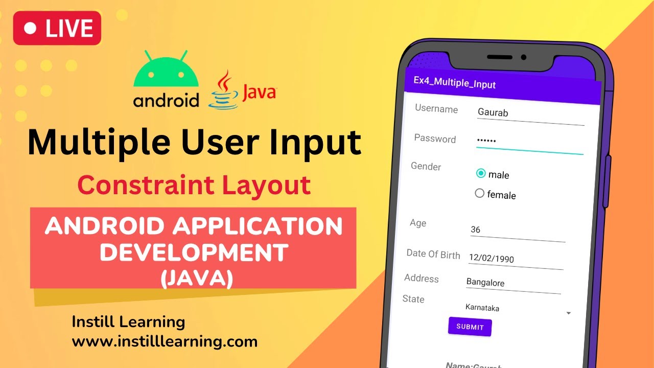 #4 Android Tutorial using Java - Multiple Input using Constraint Layout