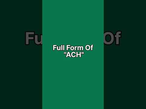 Full Form Of "ACH" #form #knowledge #trend #study #learn #knowledge