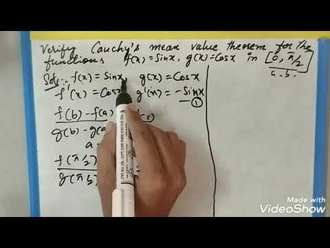 How to verify Cauchy's mean value theorem