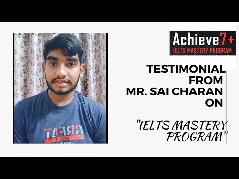 Testimonial from Mr. Sai Charan on IELTS Mastery Program