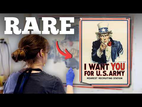 Restoring an Original "I Want You" Recruitment Poster From WW1 (1917)