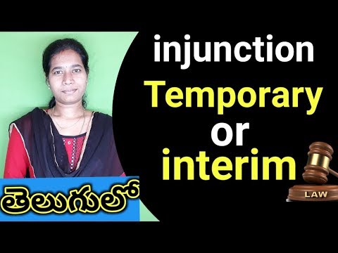 what is injunction in cpc law temporary or interim injunction meaning in telugu