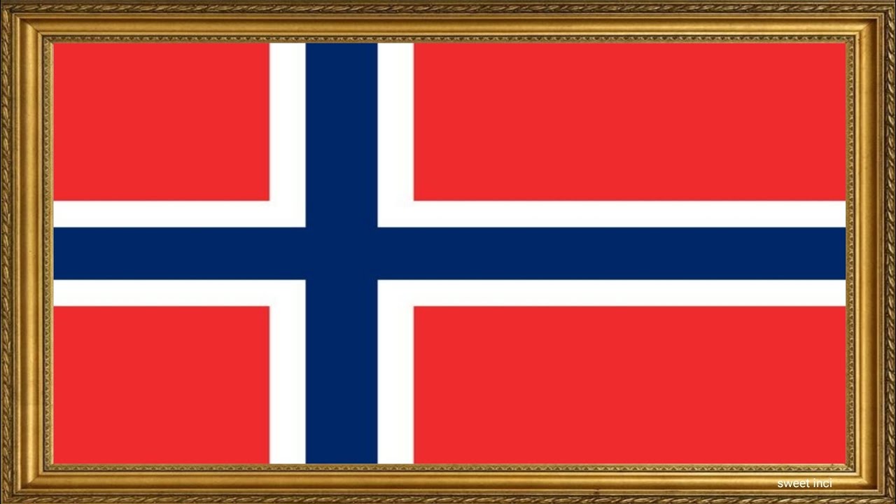 Norges flagg . Wall TV Art frame