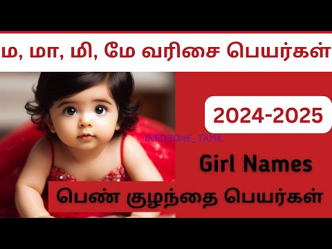 Girl baby names in tamil | ம வரிசை பெண் குழந்தை பெயர்கள் #babynameideas #babygirlnames2024