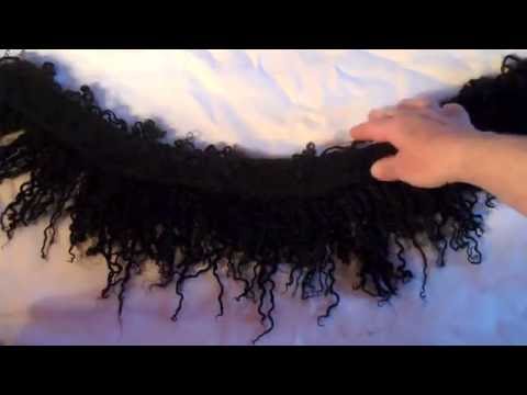 Knitting with Locks or Reverse Thrum used in the YF Locks Collar