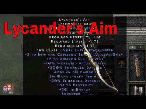 D2R Unique Items - Lycander's Aim (Ceremonial Bow)