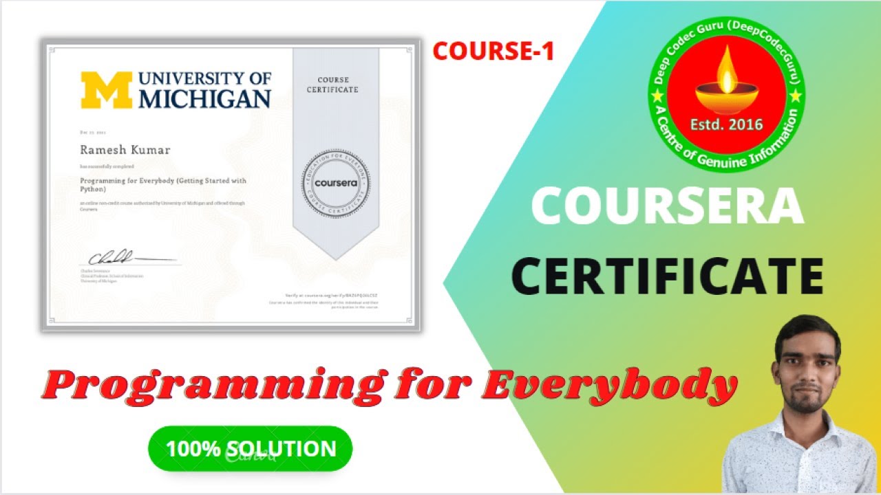Programming for Everybody Getting Started with Python Coursera complete Assignment Solution #DCG