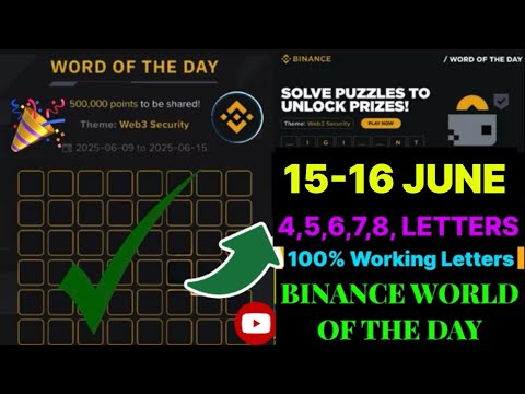 Binance Word of the Day Answer Today 15 & 16 June 2025 | 6 Letter Binance Word of the Day Answer