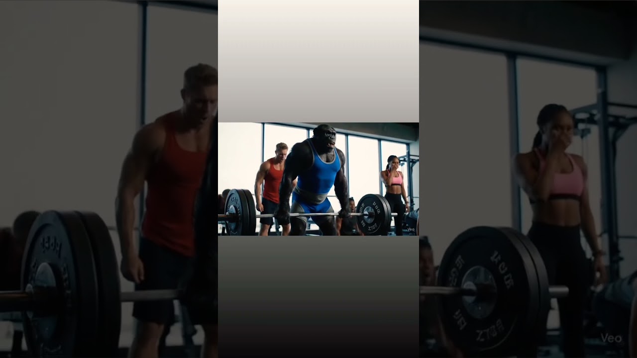 Muscular Monkey Lifts Heavy Barbell Crowd Cheers in Luxury Gym#MuscularMonkey#BarbellLift #GymMonkey