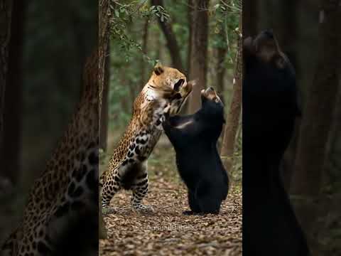 Indian Leopard vs Sloth Bear: Forest Clash