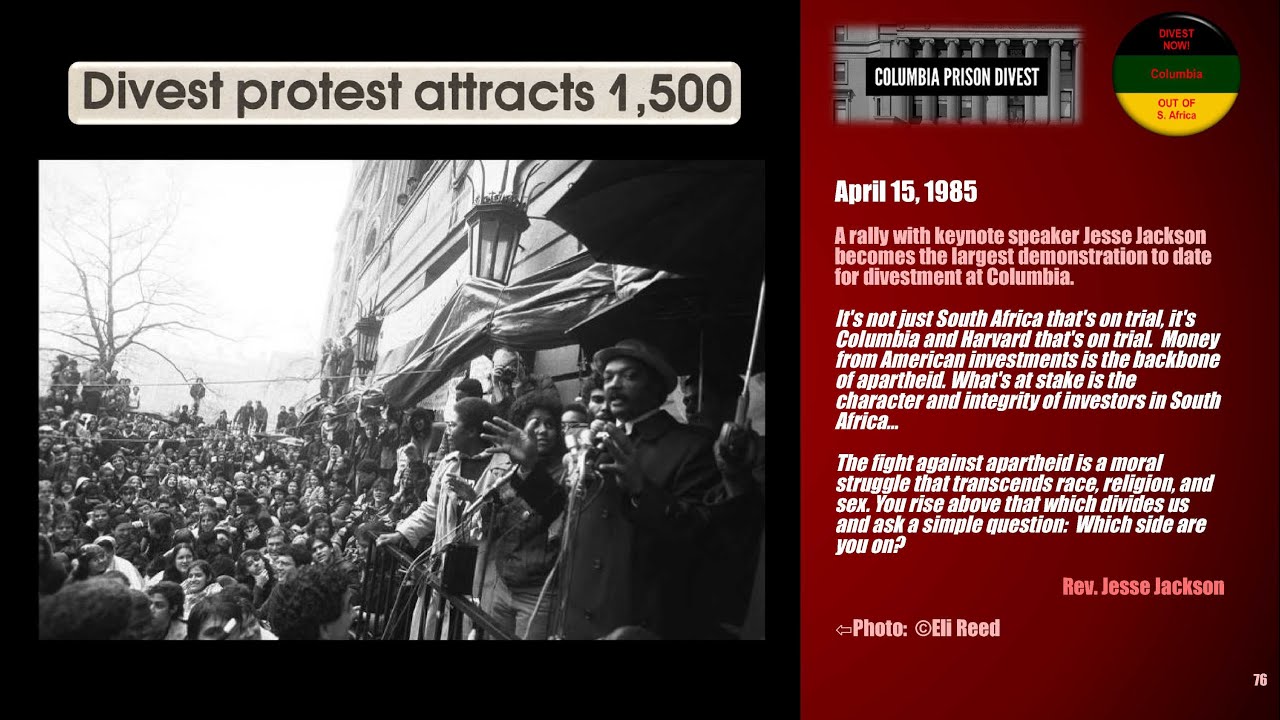 Columbia Univ. Free South Africa Anti-Apartheid Divestment Movement, 1977-1985 [HD]