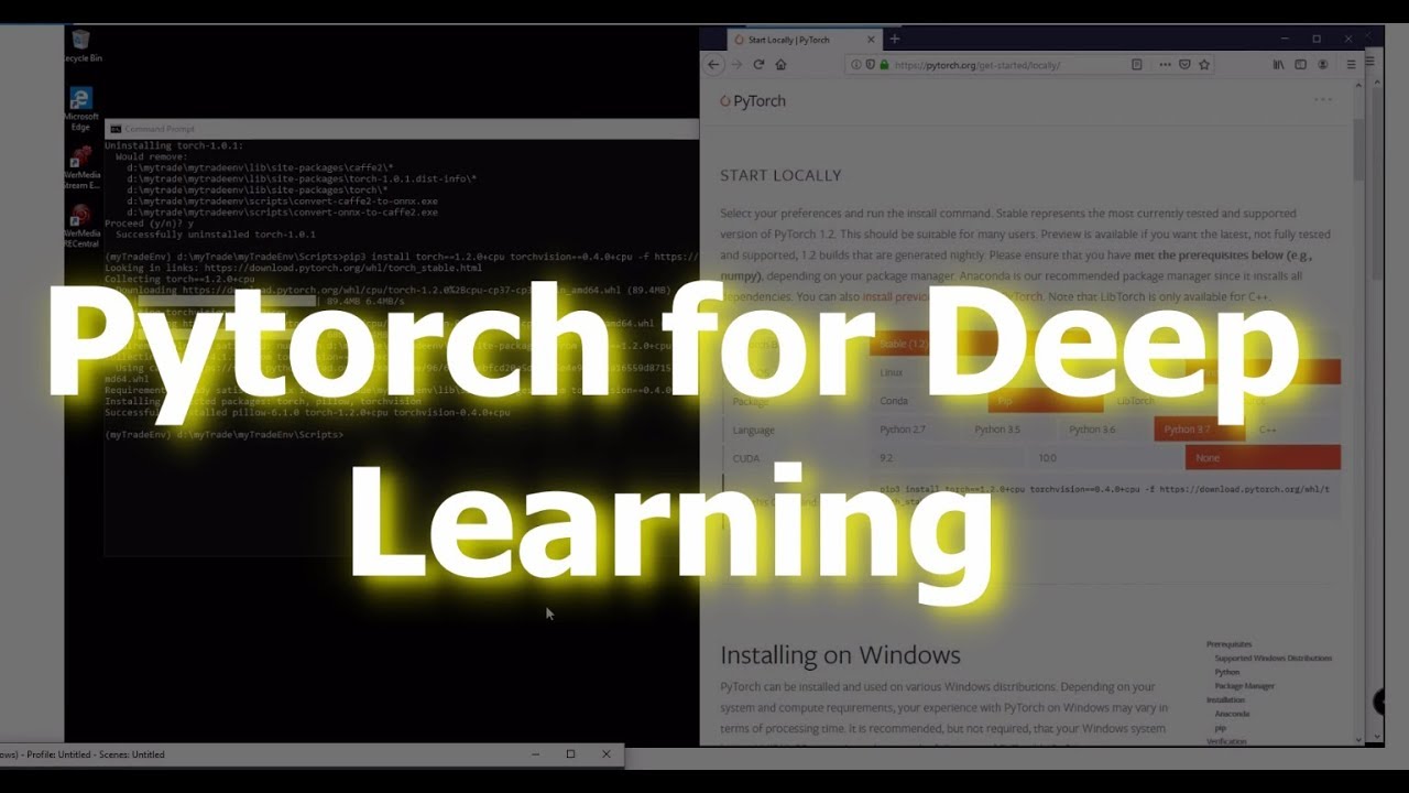 Install Pytorch On Win 10 Without Graphics Card For Deep Learning |Pip method| Pythonbeginner 2019