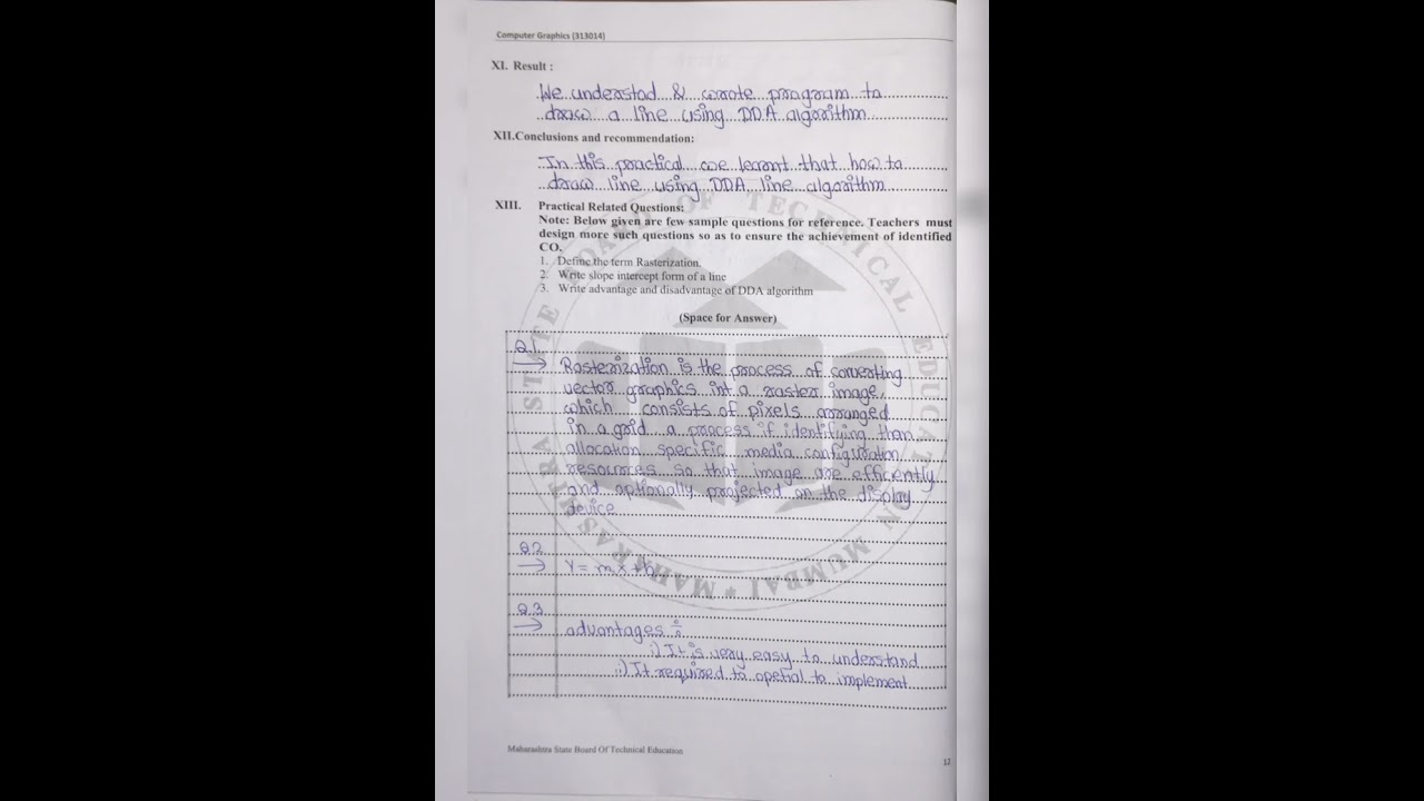 #practical no 2 #CGR #manual write up✍️ #answers