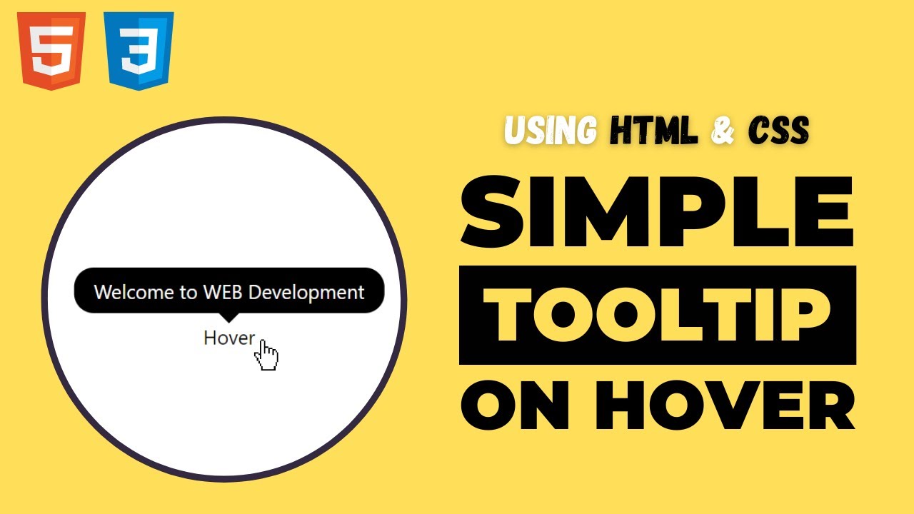 Simple Tooltip on hover using Html & CSS | CSS Tooltip on hover | Html and CSS Tutorial