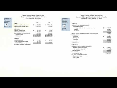 BAR: Balance Sheet, EPS and Cash Flows: Defined Benefit Pension Plan Financial Statements