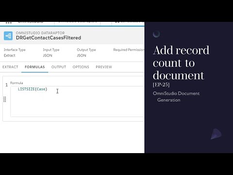 Add record count to DataRaptor to display in OmniStudio document generation [EP-25]
