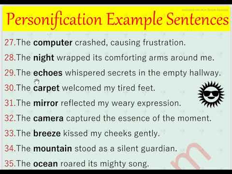 30 Example Sentences of Personification in English.