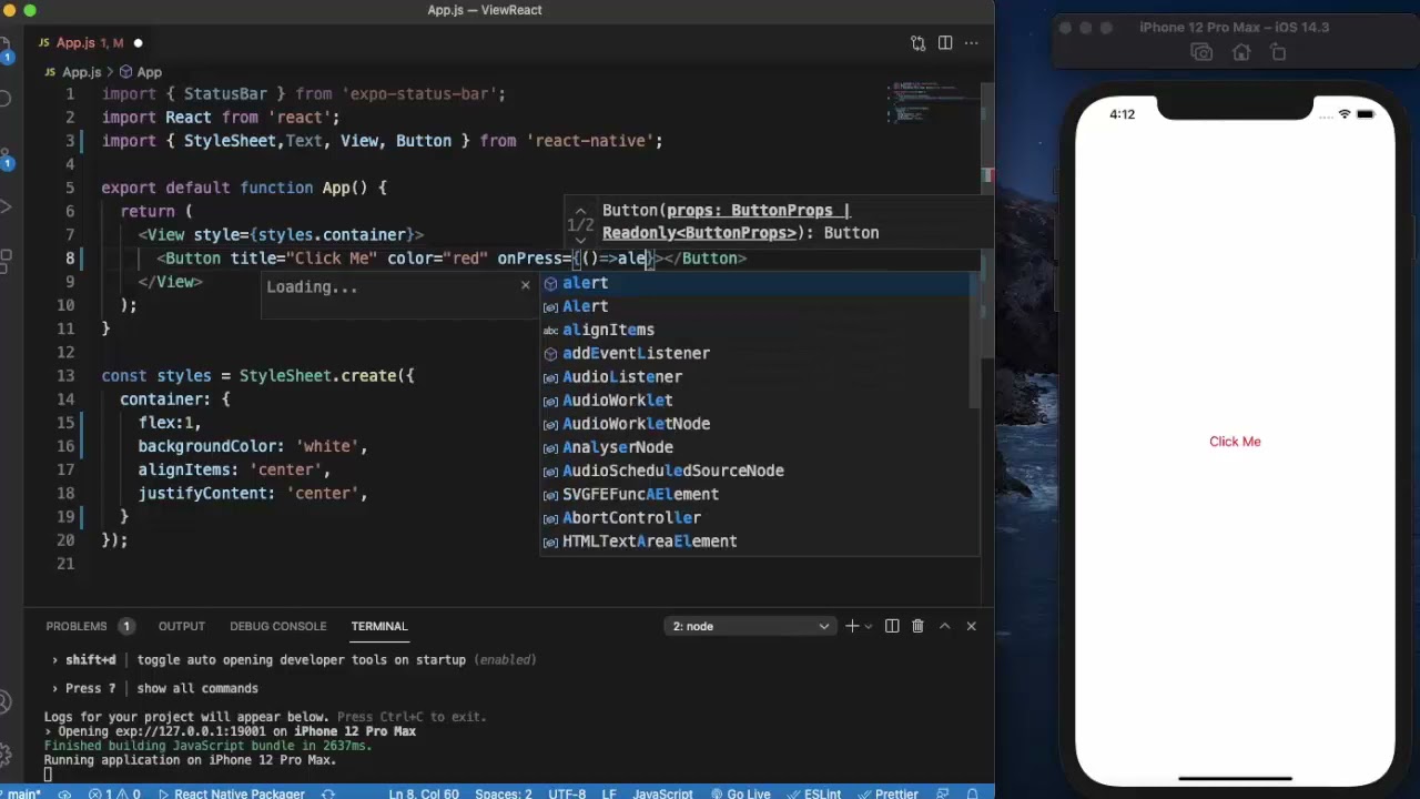 React Native Tutorial 6 - React Native Button