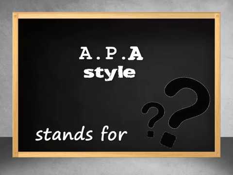 What is APA Format?