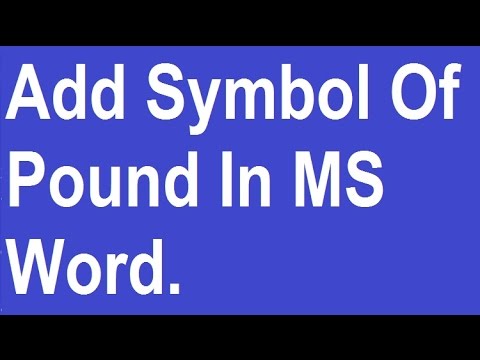 How To Add Symbol Of Pound In Microsoft word? | It is my blog