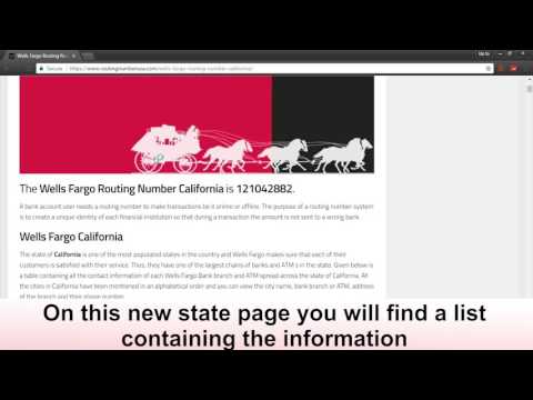 Know Your Wells Fargo Routing Number For California