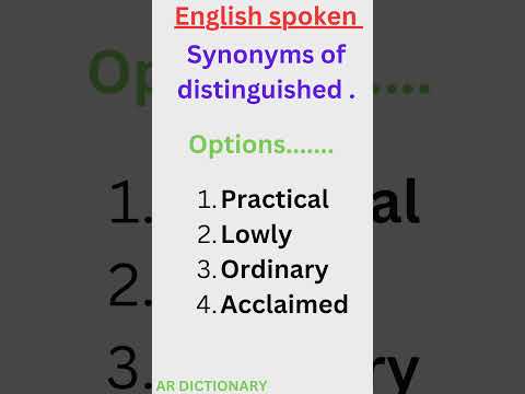 Synonyms of distinguished #englishspeaking #raushan_sir #shorts