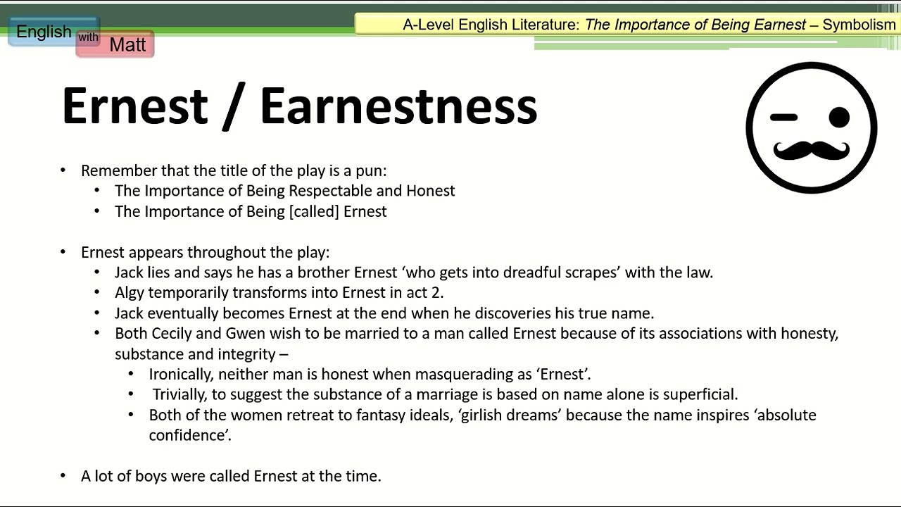 Exploring Symbolism in Oscar Wilde's The Importance of Being Earnest ...