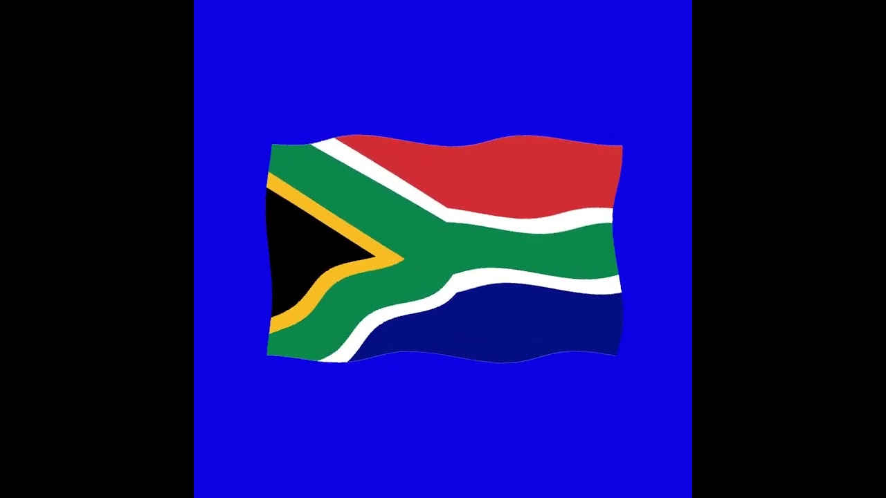 South Africa  2d flag green screen flag animation