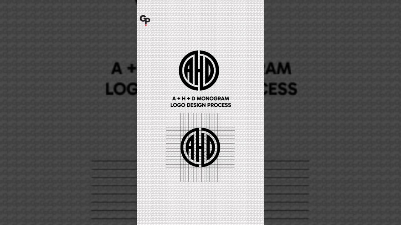 A + H + D Monogram Logo Design Process in Illustrator | Illustrator Tutorial #logodesign #speedart